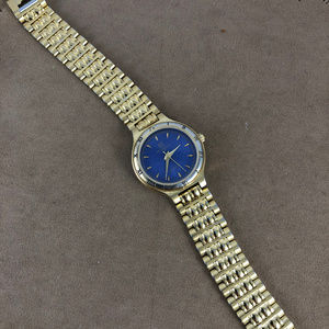 Givenchy | Accessories | Vintage Givenchy Paris Blue Dial 8k Gp Gold ...